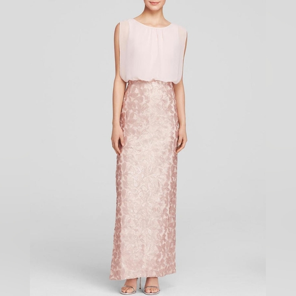 Aidan Mattox | Dresses | Aidan Mattox Navy Blouson Column Evening Dress ...